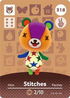 Stitches - Nintendo Animal Crossing Happy Home Designer Series 4 Amiibo Card - 318