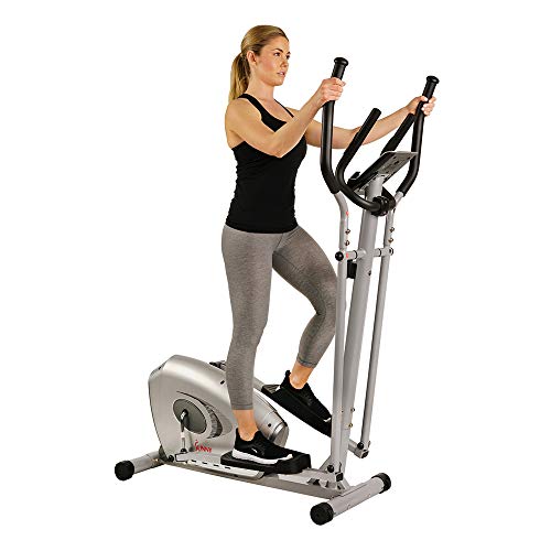 Sunny Health & Fitness Magnetic Elliptical Cross-Trainer with Digital Monitor, Low Impact Workout, and Pulse Sensors - SF-E3607