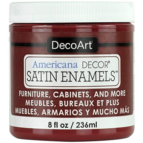 DecoArt Satin Enamels Acrylic Paint, 8 fl. oz. Jar, Deep Ruby (Pack of 1)