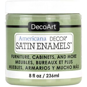 decoart satin enamels acrylic paint, 8 fl. oz. jar, moss green (pack of 1)