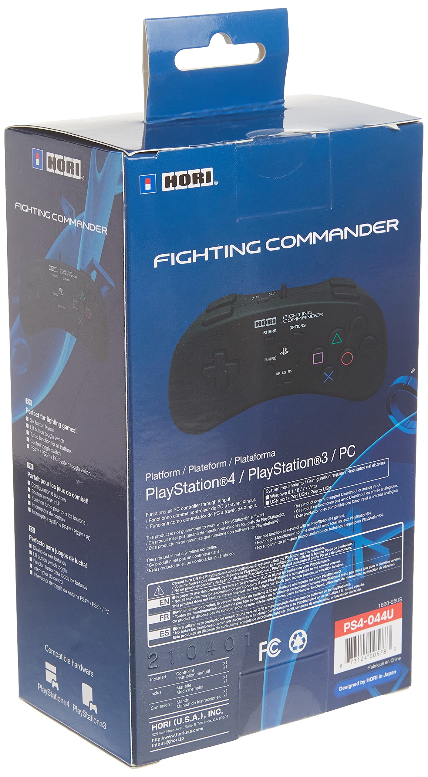 HORI Fighting Commander for PlayStation 4 & 3 Officially Licensed by Sony - PlayStation 4