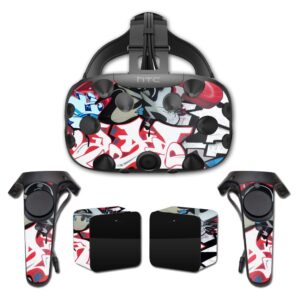 mightyskins skin compatible with htc vive full coverage - graffiti mash up | protective, durable, and unique vinyl decal wrap cover | easy to apply, remove, and change styles | made in the usa