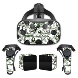 mightyskins skin compatible with htc vive full coverage - phat cash | protective, durable, and unique vinyl decal wrap cover | easy to apply, remove, and change styles | made in the usa