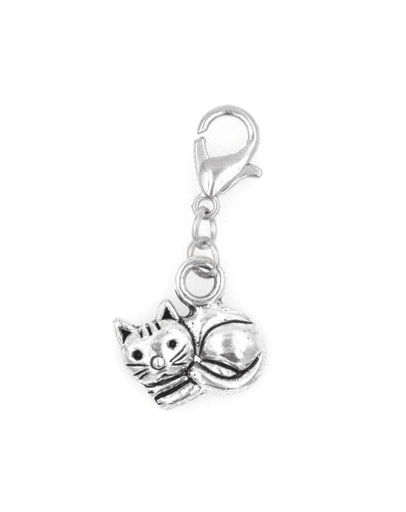 It's All About...You! Curled up Kitty Cat Clip on Charm Kitten Perfect for Necklaces and Bracelets 101D