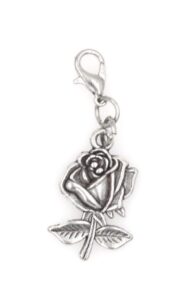 it's all about...you! rose clip on charm perfect for necklaces and bracelets 101r