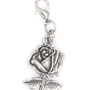 It's All About...You! Rose Clip on Charm Perfect for Necklaces and Bracelets 101R