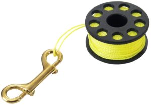 ist 50 feet finger reel / dive line spool with clip, safety equipment / gear for scuba, cave & wreck diving