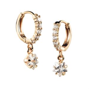 tidoo summer star shaped earrings 18k gold plated sparkly cubic zirconia drop earrings for women small crystal dangle earring jewelry