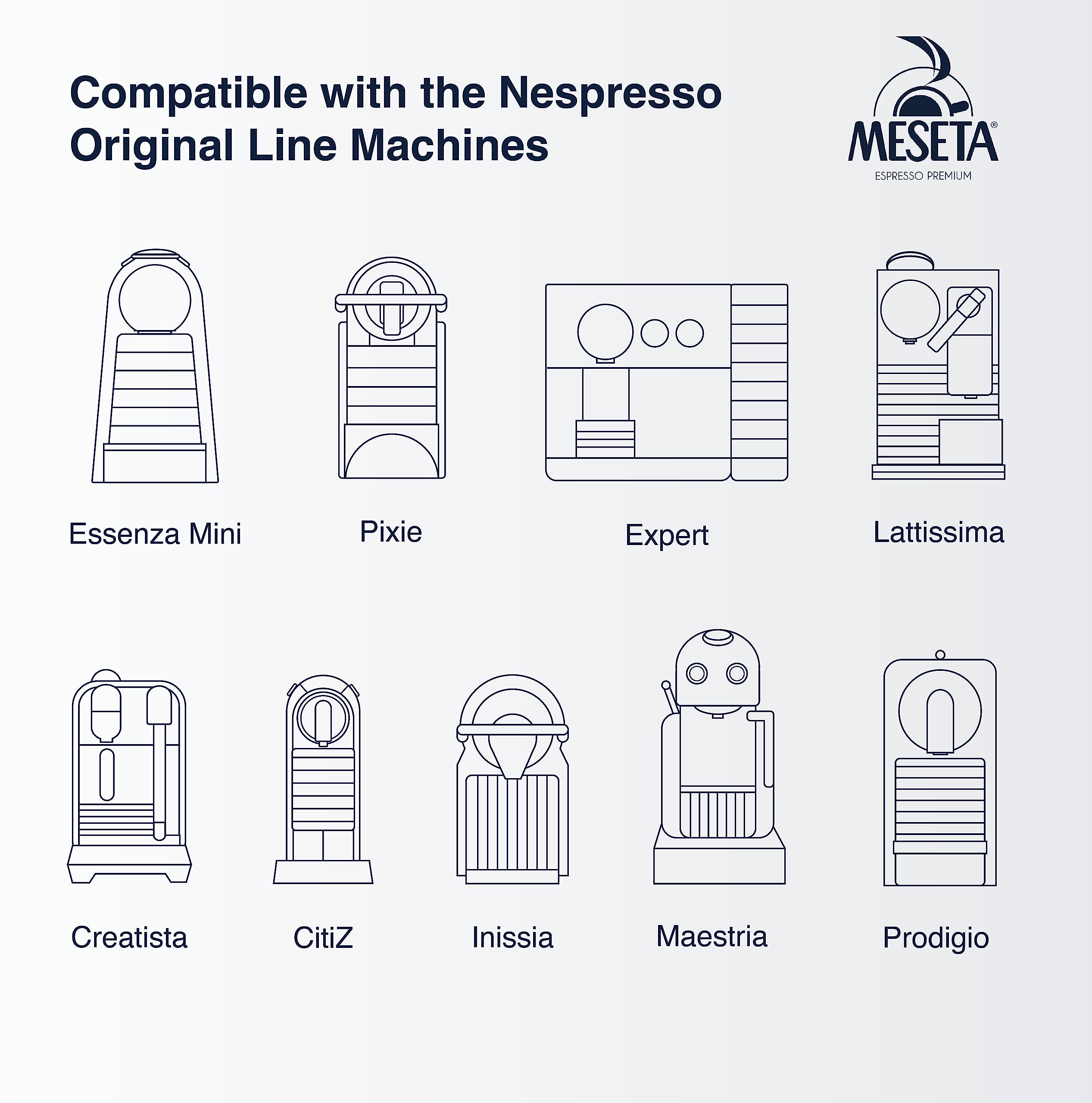 Nespresso Compatible Meseta Coffee Capsules . 100 Capsules of Gourmet Organic(European certified) 100% Arabica Coffee Espresso Compatible with Nespresso Machine