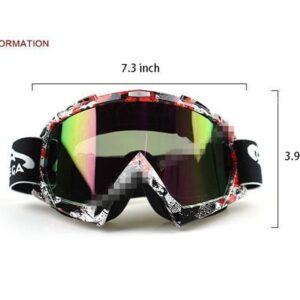 Wonzone Windproof Dustproof Motorcycle Anti-Fog Cross Country Riding Cycling Sunglasses Mountaineering Skiing Snow Ski Goggles Protective Eyewear (White&Black, Rainbow)