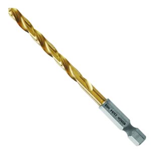 bosch ti2140im 1-piece 13/64 in. x 3-5/8 in. titanium nitride coated metal drill bit impact tough with impact-rated hex shank ideal for heavy-gauge carbon steels, light gauge metal, hardwood