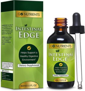 go nutrients intestinal edge (non-gmo) support intestinal health: nourishing digestive wellness vitality and radiant skin with black walnut clove and gentian root all ages 2.0 oz. | 24 servings