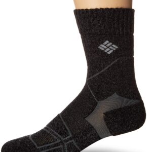 Columbia Men's Hike Crop Crew Socks, Charcoal, Small US