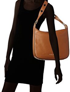 MICHAEL Michael Kors Womens Raven Leather Tote Shoulder Handbag Brown Large