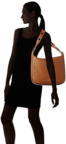 MICHAEL Michael Kors Womens Raven Leather Tote Shoulder Handbag Brown Large