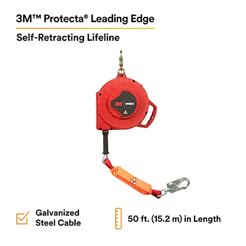 3M Fall Protection Business Protecta Rebel Self Retracting Lifeline, Leading Edge, Cable 3590546, 50'. (15.2M), 1 Each