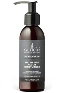 sukin oil balancing mattifying facial moisturizer with pump, 4.23 ounce