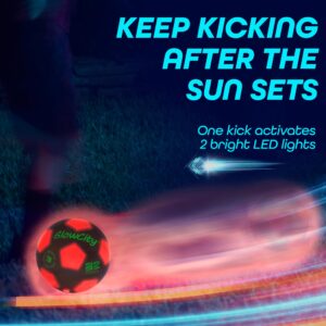 GlowCity Light Up LED Soccer Ball for Kids - Size 3, Black/Red