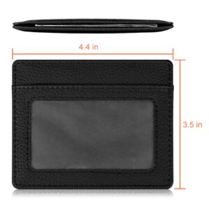 Fintie Slim Minimalist Front Pocket Wallet, RFID Blocking Credit Card Holder Card Cases with ID Window for Men Women, Black