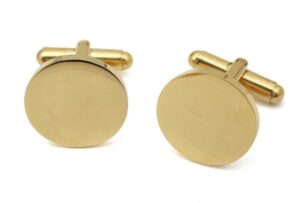 couya stainless steel 18k gold plated round cufflinks for men's shirt wedding business