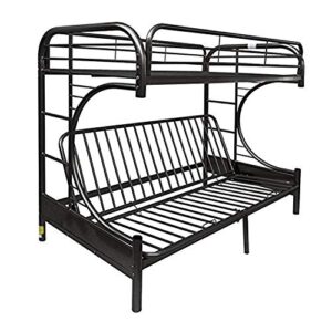 acme furniture eclipse twin xl over queen and futon bunk bed in black