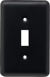 franklin brass stamped round (1-pack) decorative light switch cover wall plates matte black 1-gang wall plate switch/toggle plate guards electrical outlet covers w10245-fb-c