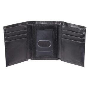 Dockers Men's Coated LeatherExtra Capacity Trifold Wallet, Rfid-blocking, Black, One Size