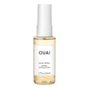 ouai wave spray travel size - texture spray for hair with coconut oil and rice protein - adds texture, volume & shine for beach waves - paraben free, safe for color & keratin-treated hair (1.7 fl oz)