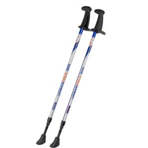 urban poling urban poles series 300 – fitness edition, blue & silver, 1 pair – for users 4'2"–6'2" – lightweight, aluminum nordic walking sticks – collapsible & adjustable hiking gear – ergonomic