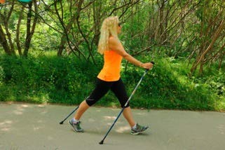 Urban Poling Urban Poles Series 300 – Fitness Edition, Blue & Silver, 1 Pair – for Users 4'2"–6'2" – Lightweight, Aluminum Nordic Walking Sticks – Collapsible & Adjustable Hiking Gear – Ergonomic