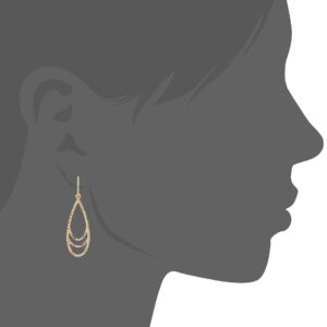 Kooljewelry 10k Yellow Gold Diamond-cut Finished Teardrop Dangle Earrings