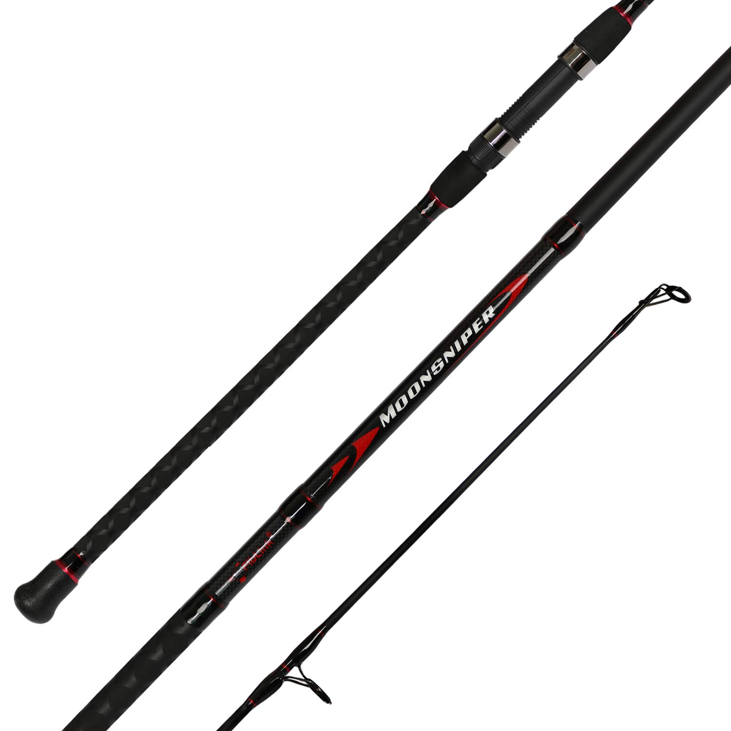 Fiblink Surf Spinning Fishing Rod 2-Piece Carbon Travel Fishing Rod (Length: 10')