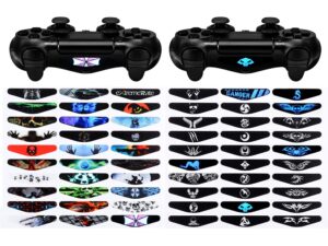 extremerate 60 pcs/set game theme led lightbar cover skins for ps4 controller, custom vinyl light bar decals stickers for ps4 slim pro controller