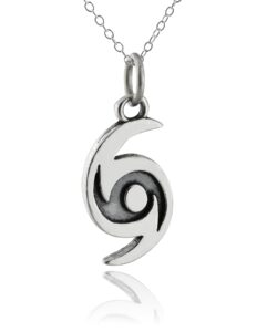 fashionjunkie4life sterling silver hurricane necklace, 18" chain | birthday gift for men and women