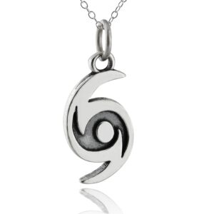 FashionJunkie4Life Sterling Silver Hurricane Necklace, 18" Chain | Birthday Gift for Men and Women