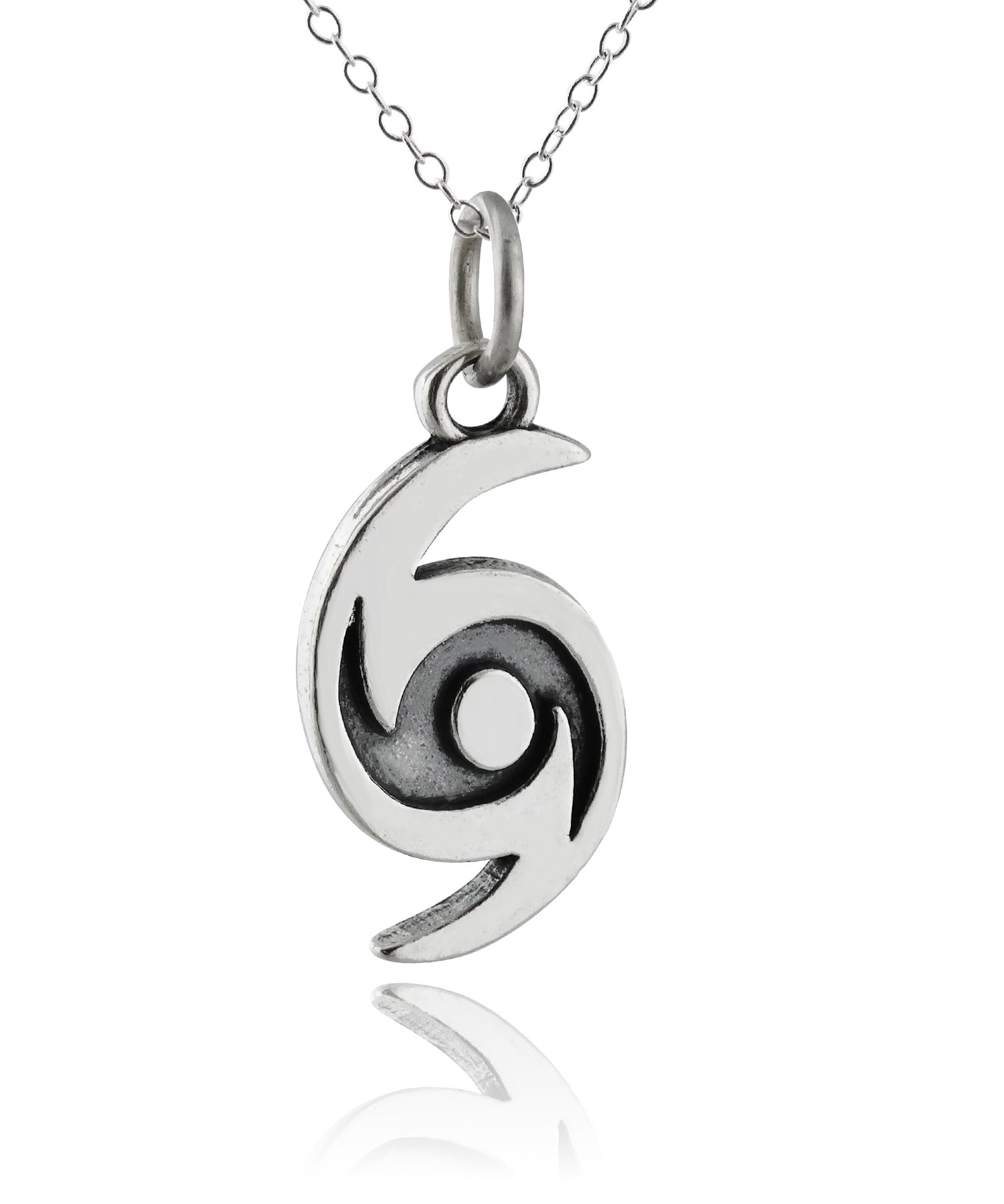 FashionJunkie4Life Sterling Silver Hurricane Necklace, 18" Chain | Birthday Gift for Men and Women