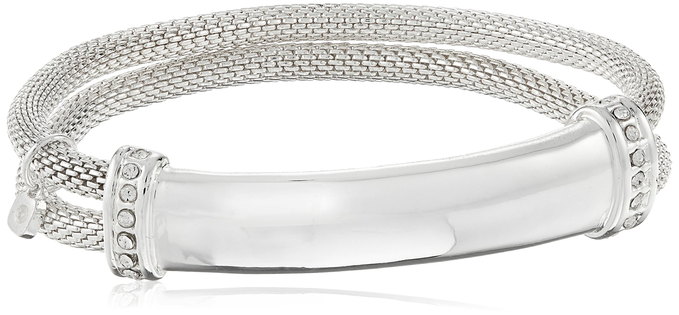 Nine West "Nw Boxed Gifting" Silver-Tone Bar Stretch Bracelet