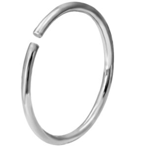 Forbidden Body Jewelry 20g Surgical Steel 10mm (3/8 Inch) Seamless Nose Ring Hoop, Nose Piercing