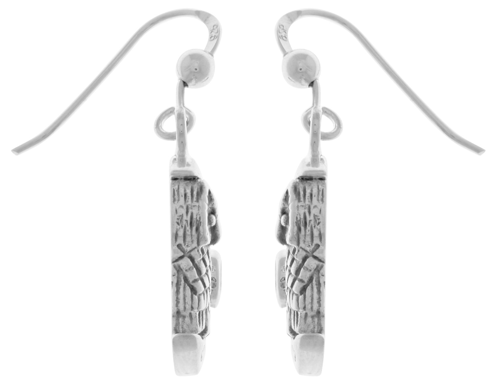 Jewelry Trends Sterling Silver Celtic Knot Crescent Moon Owl Dangle Earrings with Moonstone