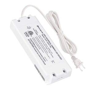 hitlights 25w dimmable led driver transformer, power supply 120v ac to 12v dc, compatible with lutron leviton dimmers, for led strip lights, constant voltage led projects, etl listed