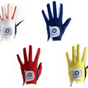 Golf Gloves Junior Kids Youth Toddler Boys Girls Left Hand Right Hand Dura Feel White Blue Red Yellow Golf Glove Extra Value 2 Pack Age 4-11 Years Old (X-Large(Age 9-10) Blue, Worn on Left Hand)