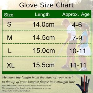 Golf Gloves Junior Kids Youth Toddler Boys Girls Left Hand Right Hand Dura Feel White Blue Red Yellow Golf Glove Extra Value 2 Pack Age 4-11 Years Old (X-Large(Age 9-10) Blue, Worn on Left Hand)