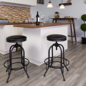 Flash Furniture Carrington 30'' Barstool with Swivel Lift Black LeatherSoft Seat