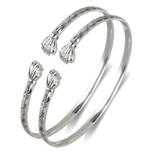 better jewelry fist ends .925 sterling silver west indian flat bangles 31 grams (pair) (made in usa)