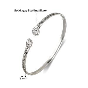 Better Jewelry Fist Ends .925 Sterling Silver West Indian Flat Bangles 31 Grams (Pair) (MADE IN USA)