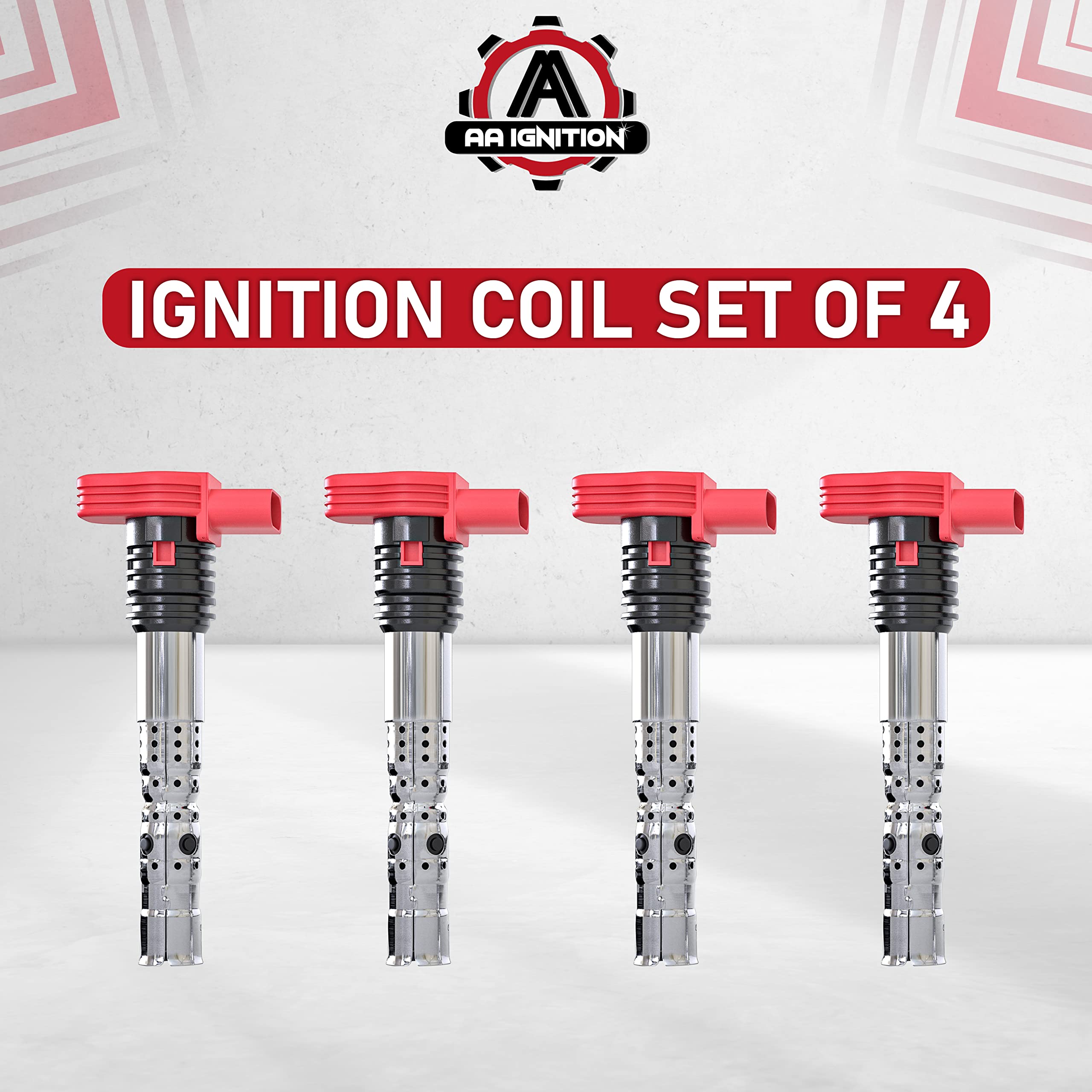 Ignition Coil Pack Set of 4-1.8T - Replaces 06C905115M, 06B905115R, 06B905115D - Compatible with Volkswagen & Audi Vehicles