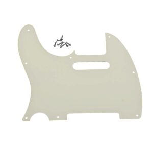 KAISH 8 Hole Tele Style Pickguard TL Guitar Pick Guard Scratch Plate for Tele/Telecaster Aged White