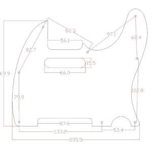 KAISH 8 Hole Tele Style Pickguard TL Guitar Pick Guard Scratch Plate for Tele/Telecaster Aged White