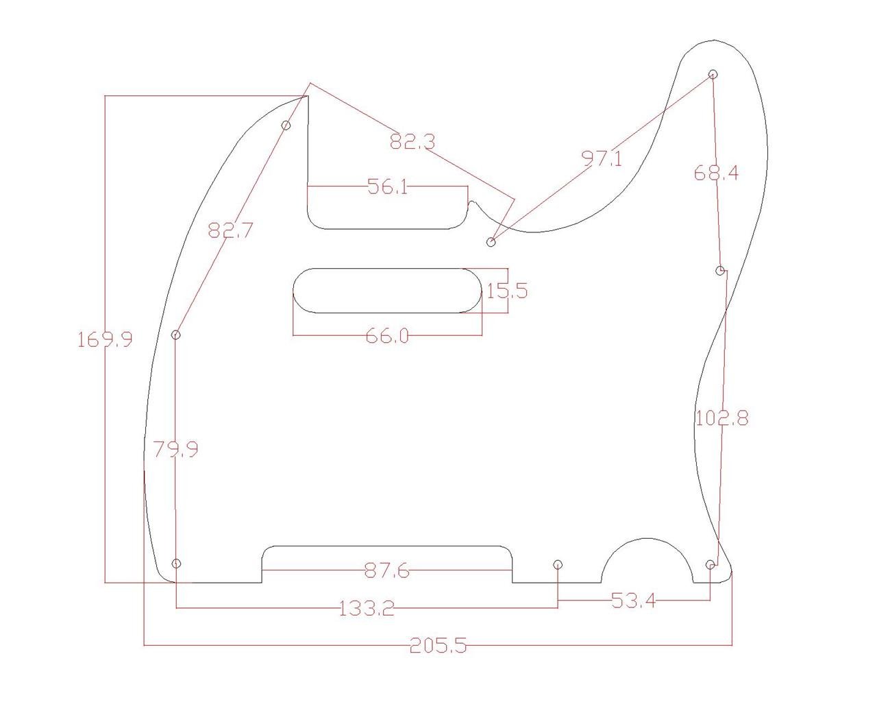 KAISH 8 Hole Tele Style Pickguard TL Guitar Pick Guard Scratch Plate for Tele/Telecaster Aged White