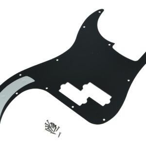 KAISH 13 Hole P Bass Style Pickguard PB Scratch Plate Bass Pickguard for USA/Mexico Precision P Bass Black 3 Ply